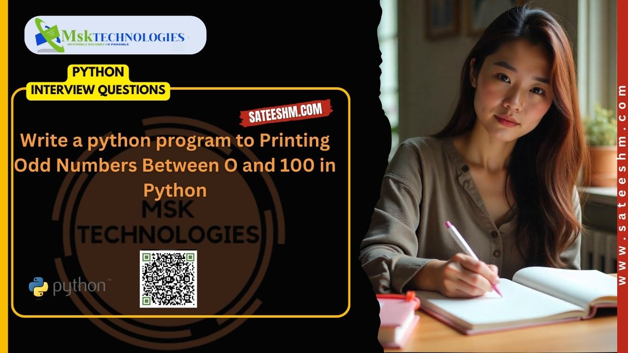 Printing Odd Numbers Between O And 100 In Python