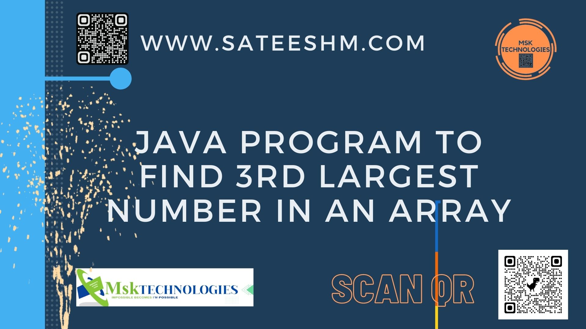 Java Program To Find 3rd Largest Number In An Array MSK Technologies
