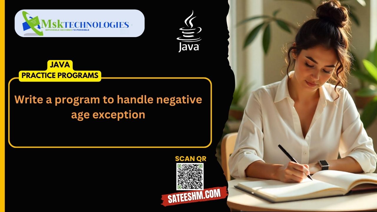 Write a program to handle negative age exception